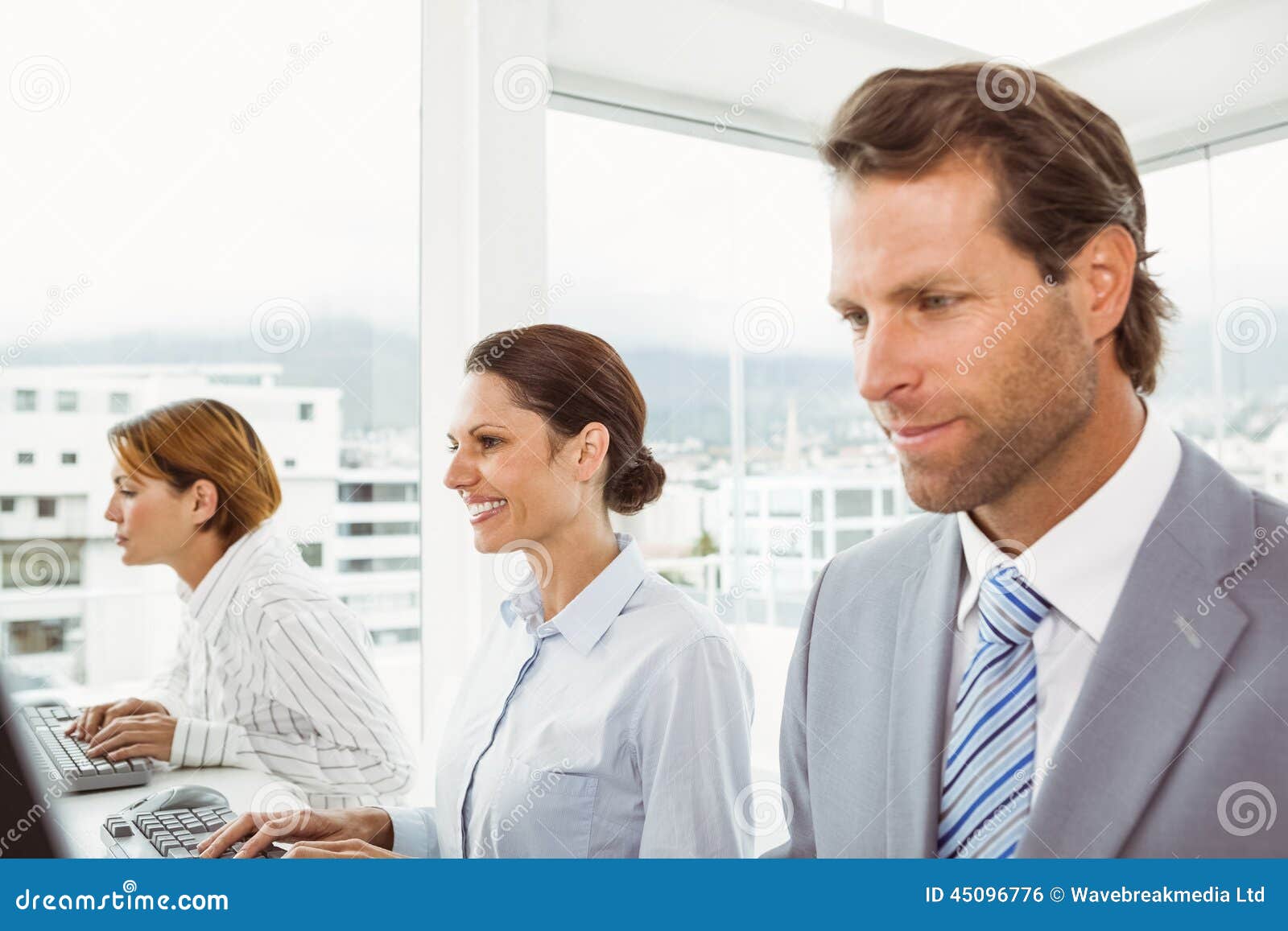 Business People Using Computers in Office Stock Photo - Image of ...