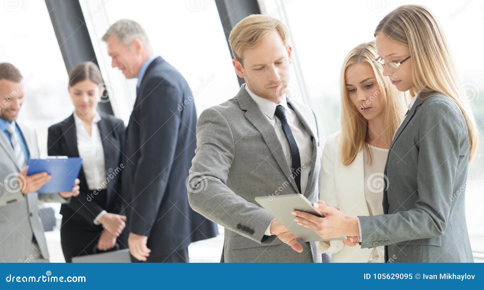 Business People Using a Digital Tablet Stock Image - Image of together ...
