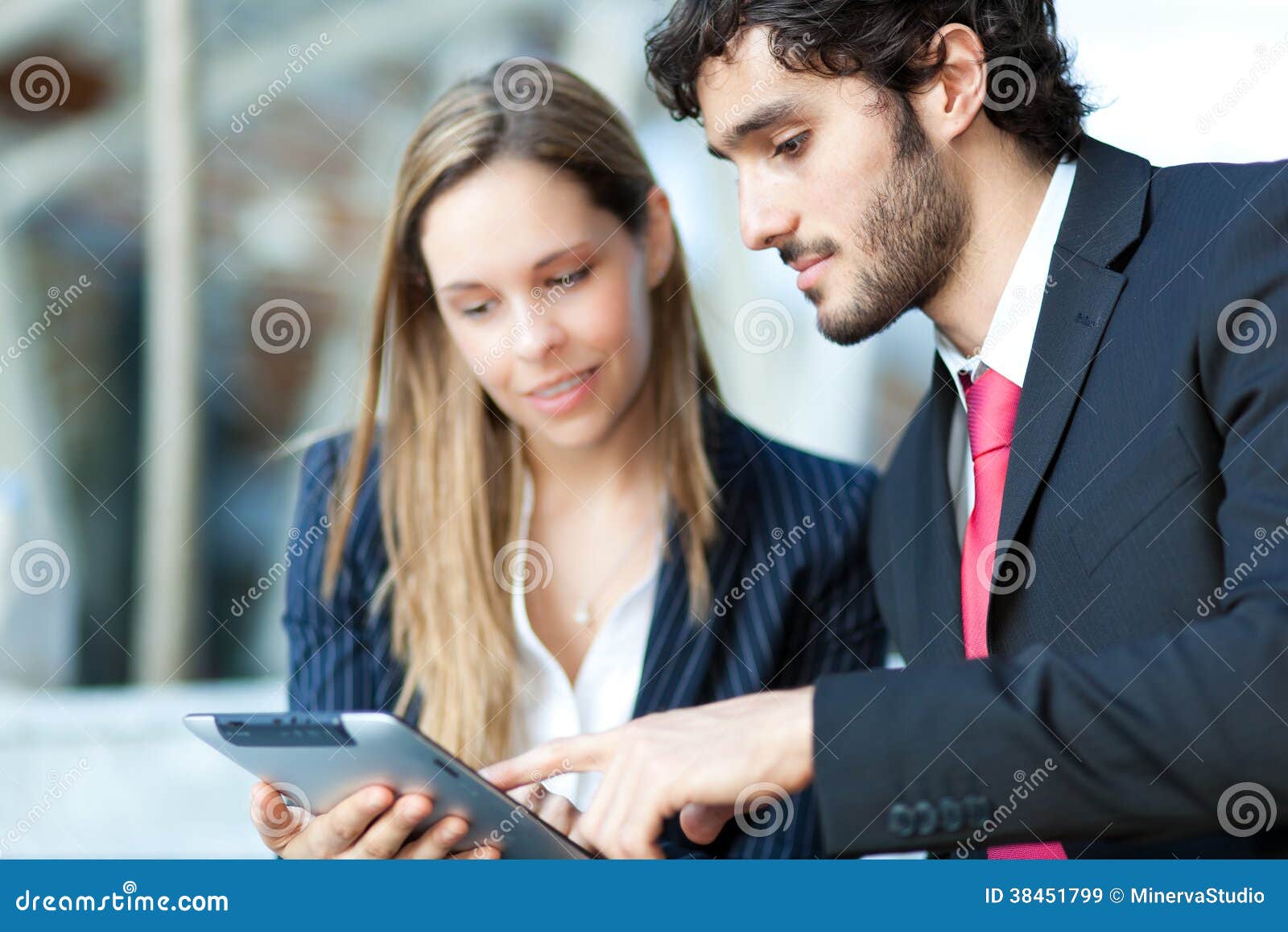 Business People Using a Digital Tablet Stock Image - Image of persons ...