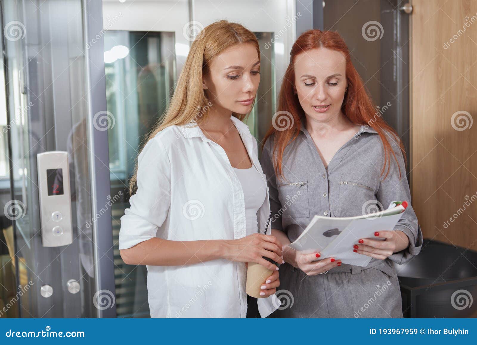 Business People Using Elevator at Office Building Stock Image - Image ...