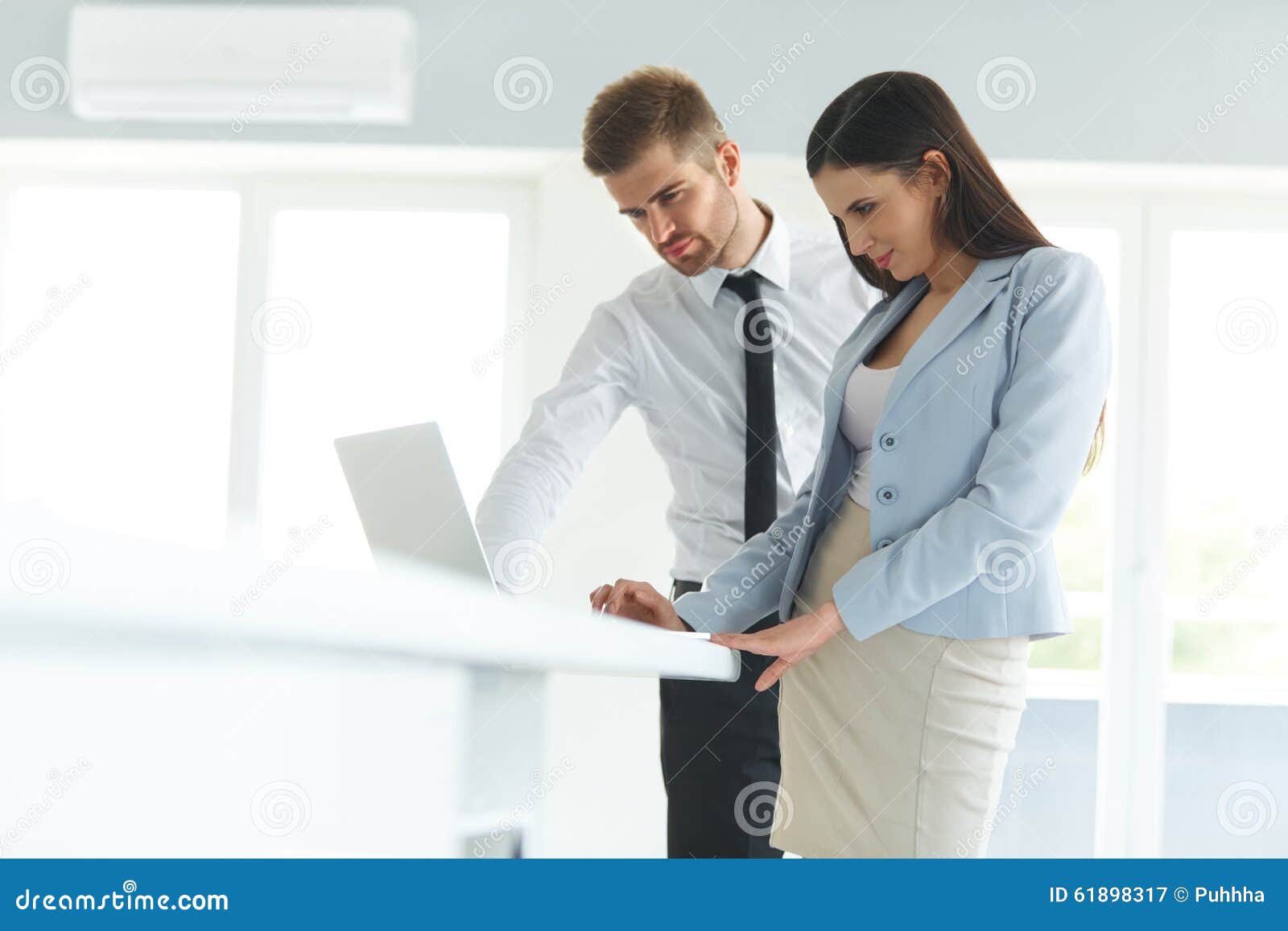Business People Using Laptop Computer at Ofiice Stock Image - Image of ...