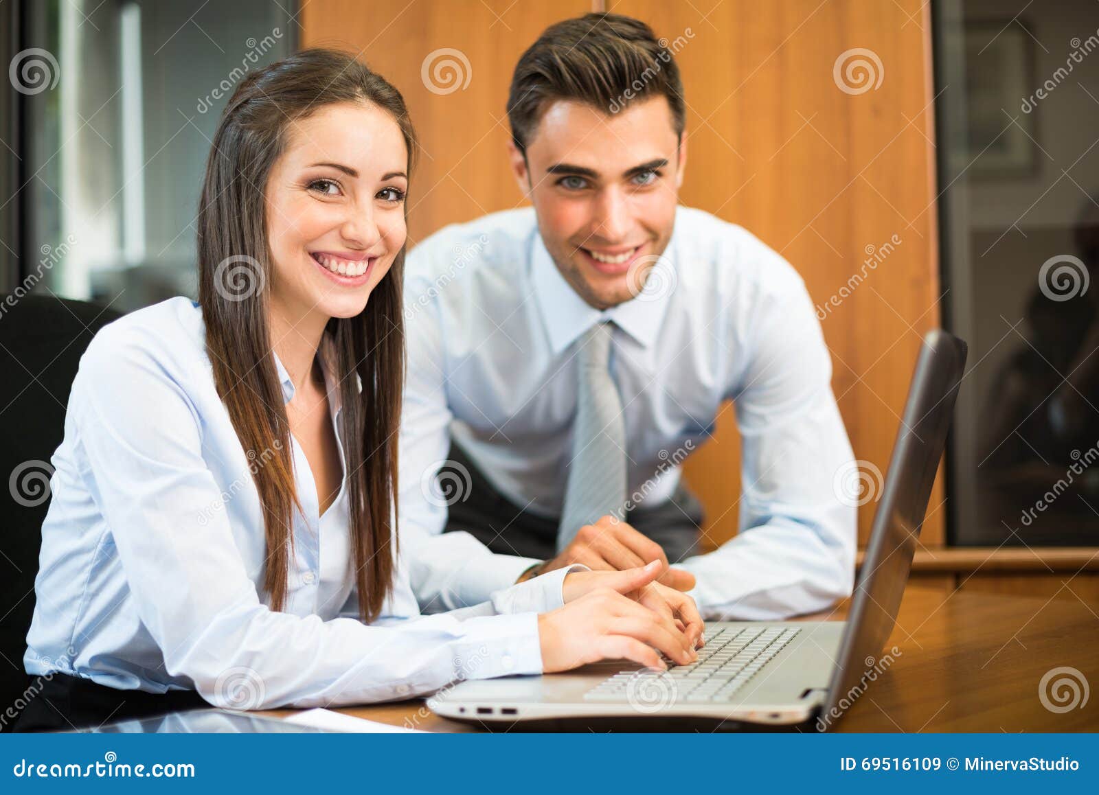 Business People Using a Laptop Stock Image - Image of people, male ...