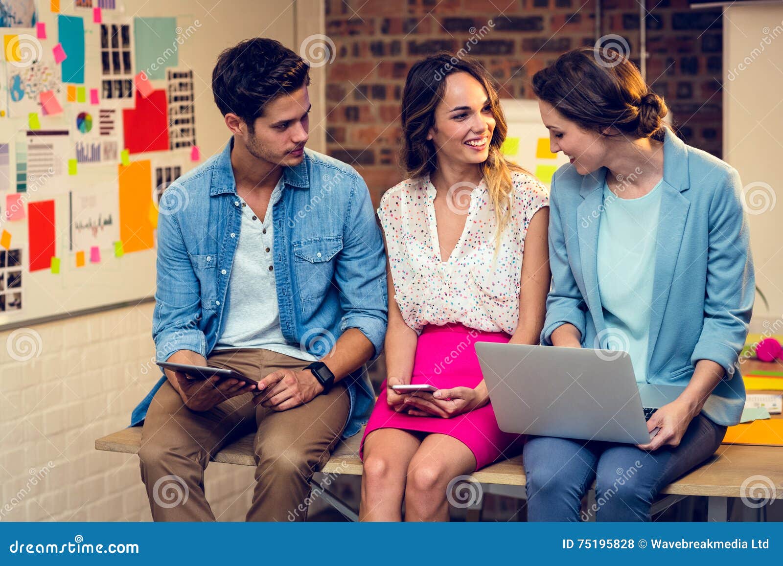 Business People Using Laptop, Mobile Phone and Digital Tablet Stock ...