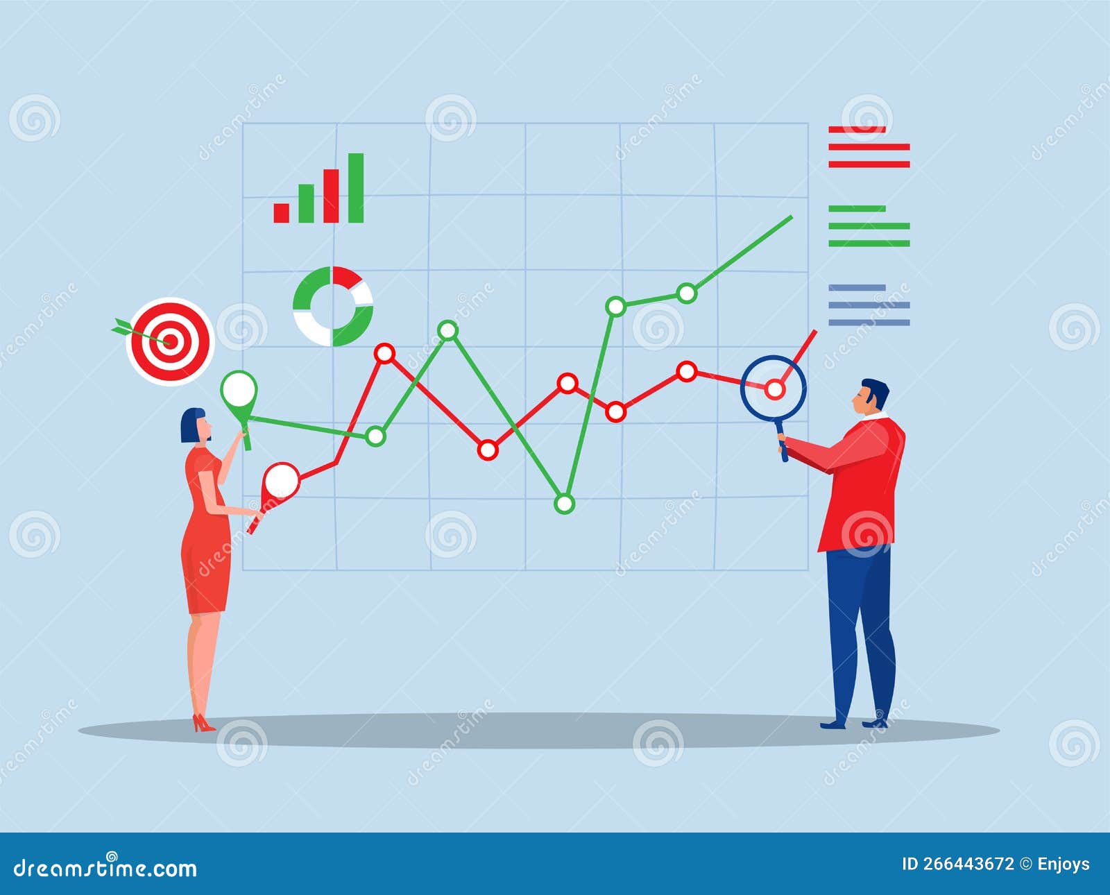 Business People Using Magnifier And Optimize Tools To Data Analytics ... Business People Using Magnifier And Optimize Tools To Data Analytics ...