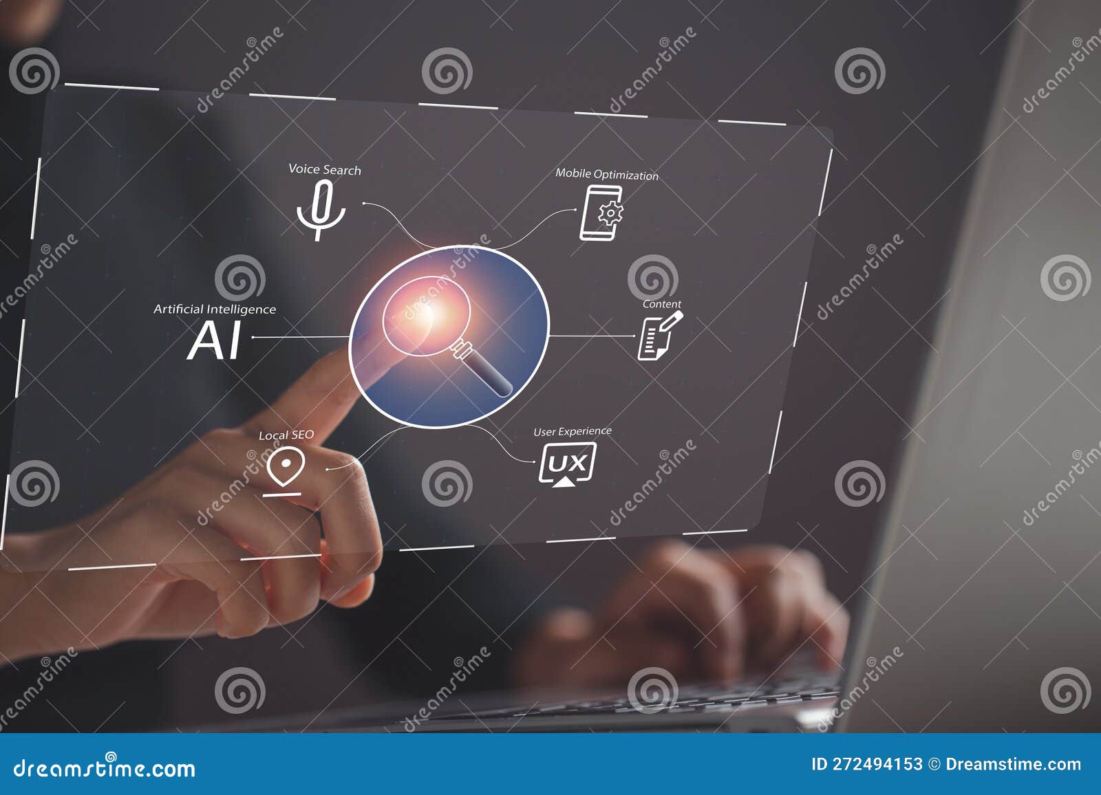 Business People Using Search Engines. Website or Content Optimization ...