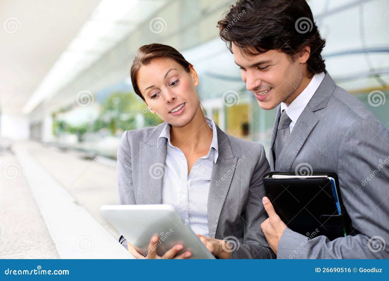 Business People Using Tablet Stock Photo - Image of beautiful, tablet ...