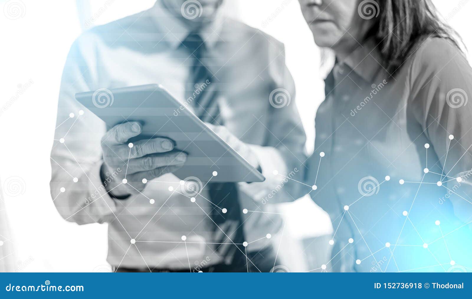 Business People Using Tablet; Light Effect Stock Photo - Image of ...