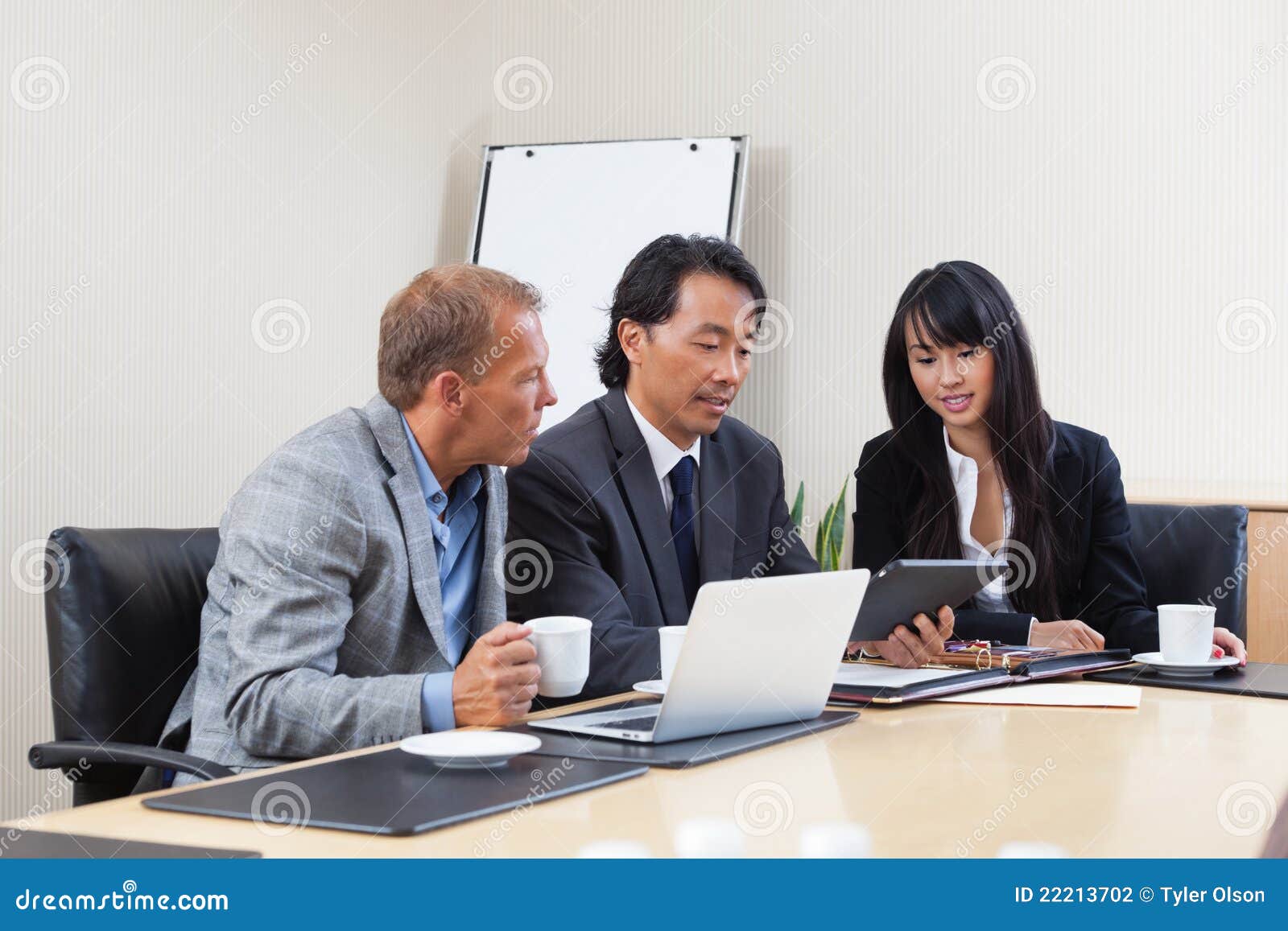 Business People Using Tablet in Meeting Stock Photo - Image of ...