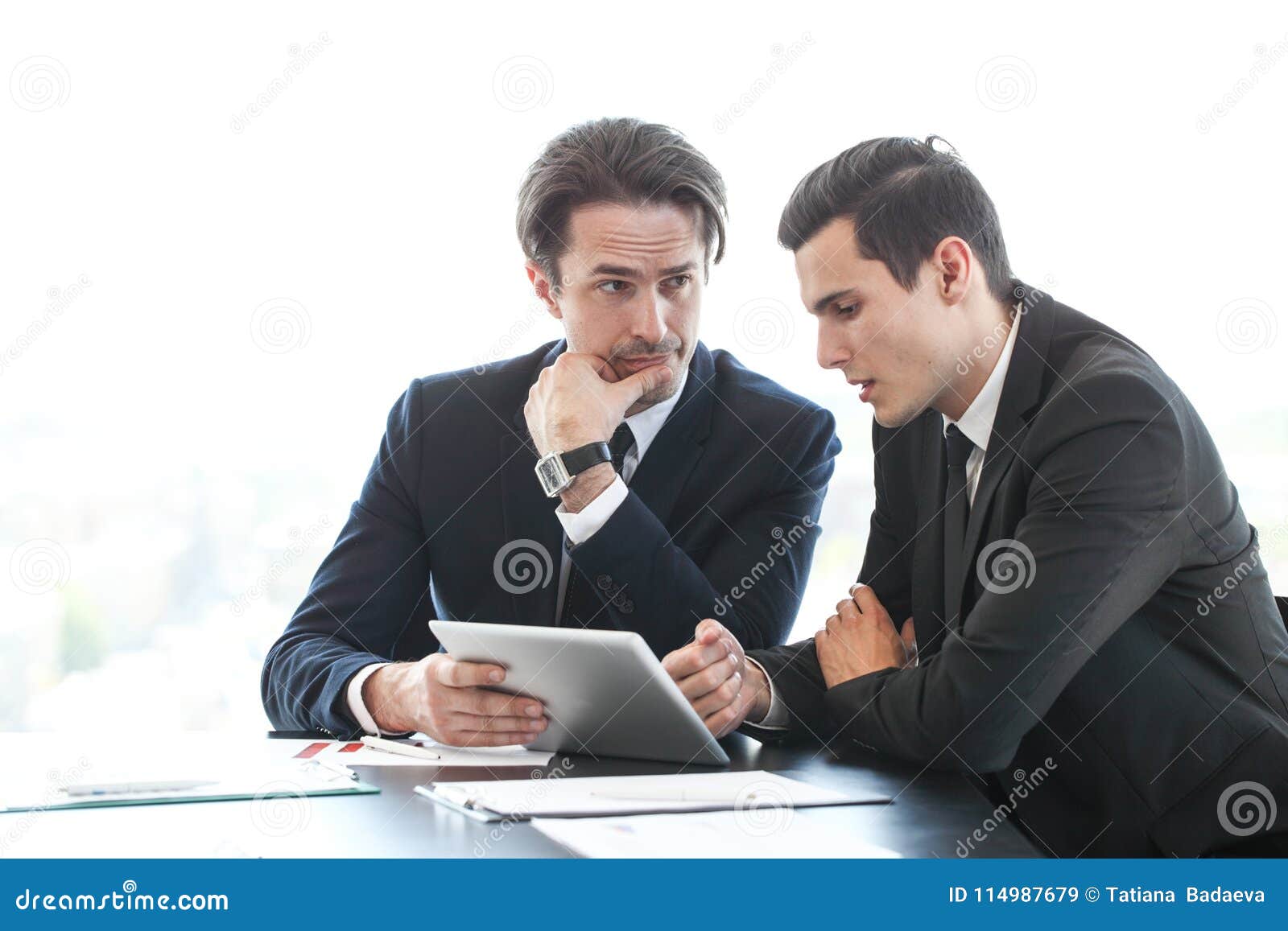 Business People Using Tablet Stock Image - Image of brainstorming ...