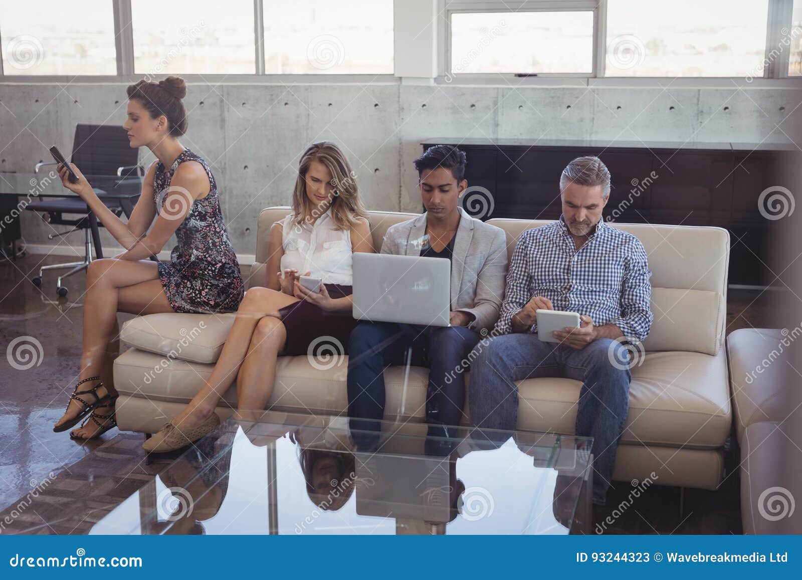 Business People Using Technologies at Creative Office Stock Image ...
