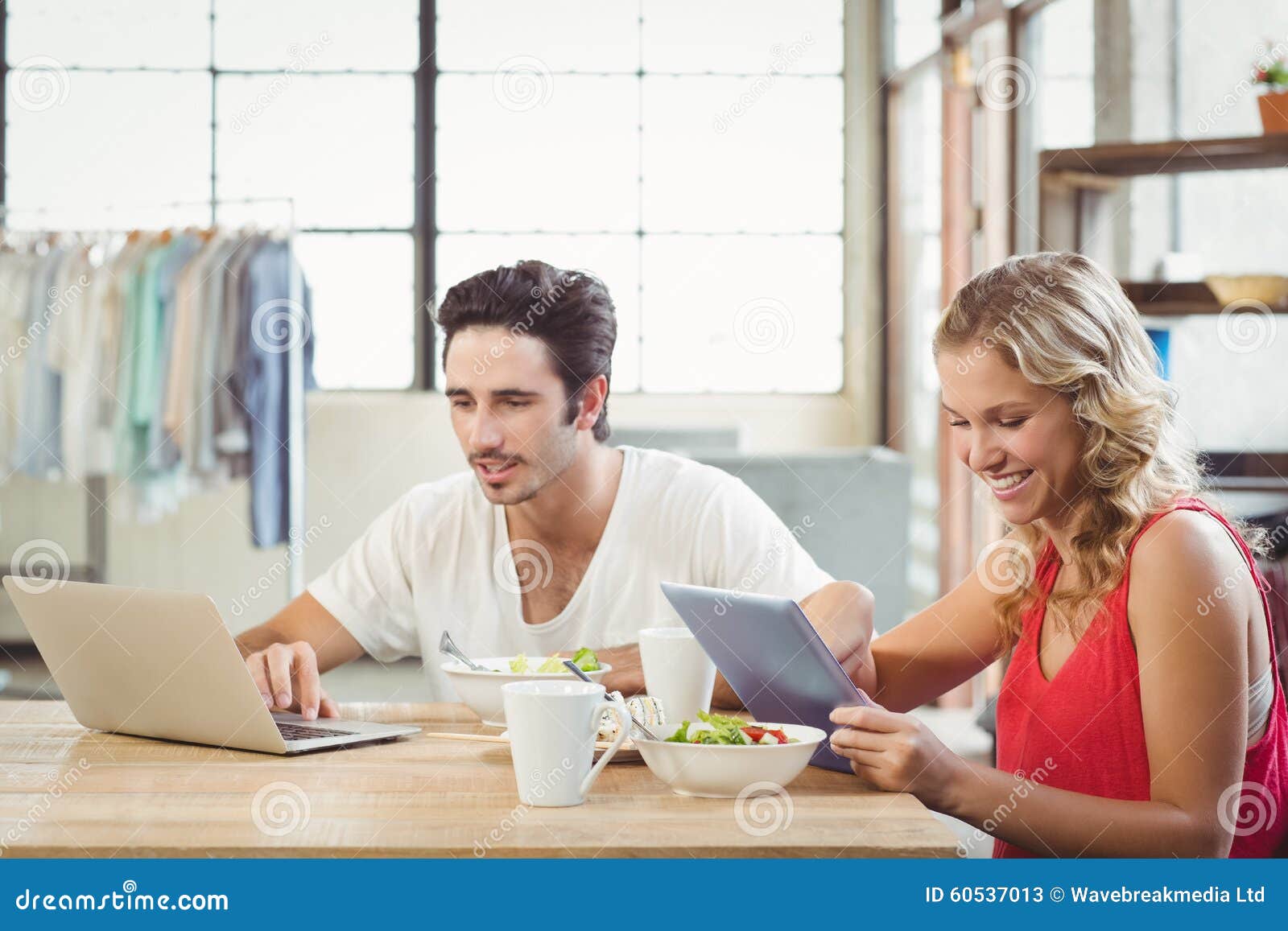 Business People Using Technologies in Office Stock Image - Image of ...