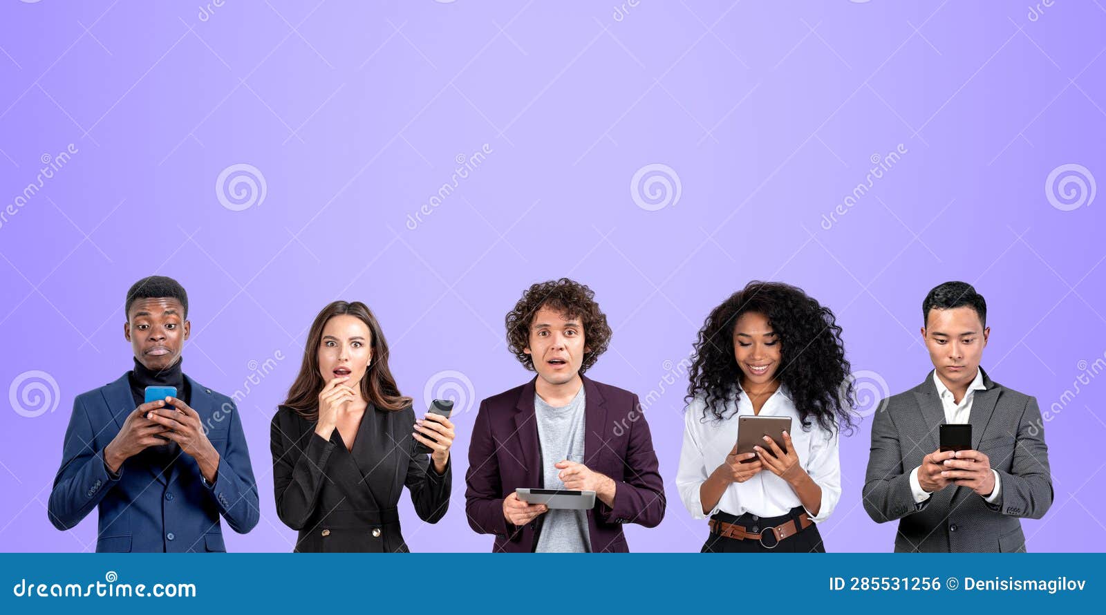 Business People Using Technology for Online Network and Connection ...