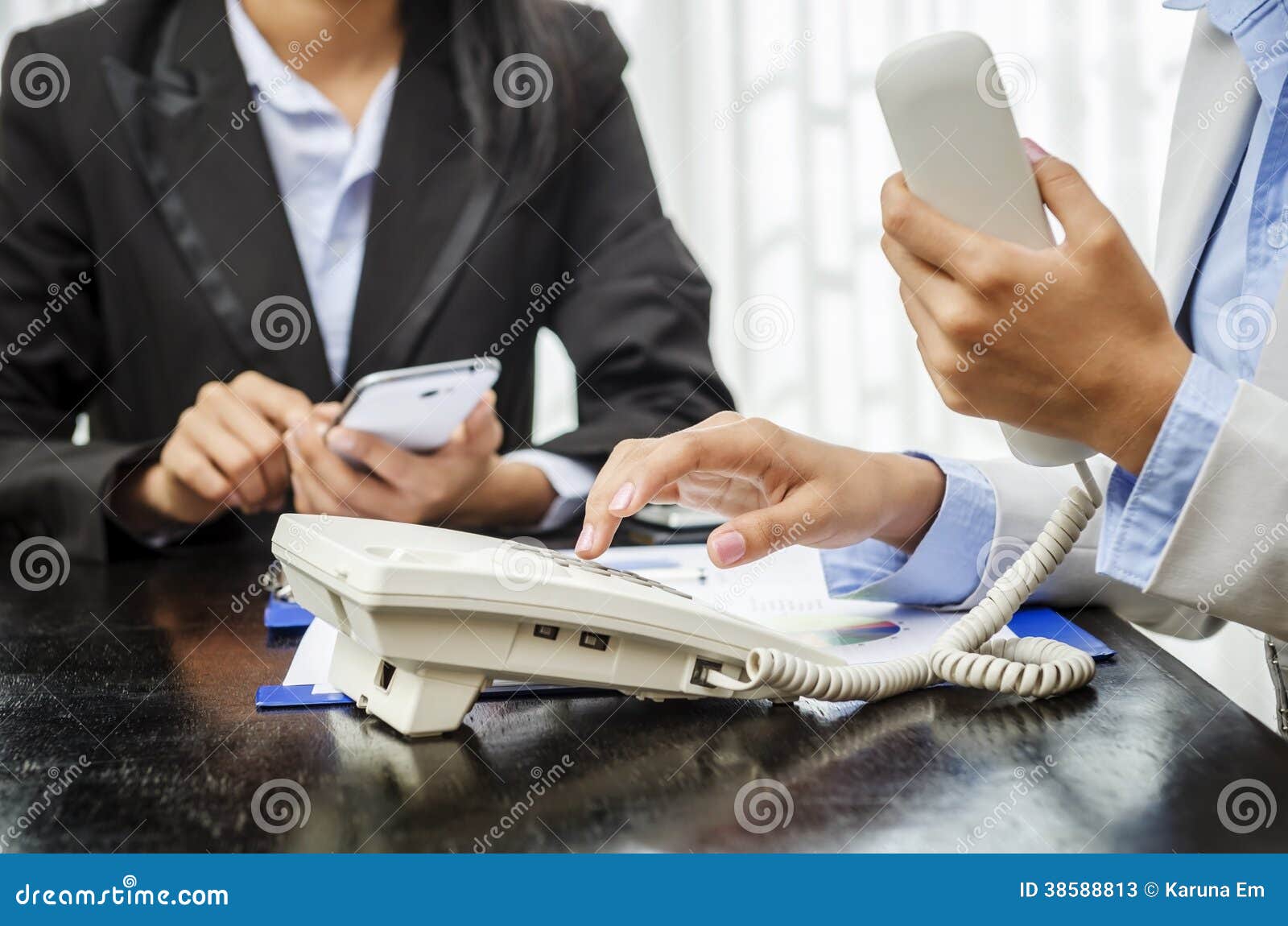 Business People Using Telephone Stock Image - Image of communication ...