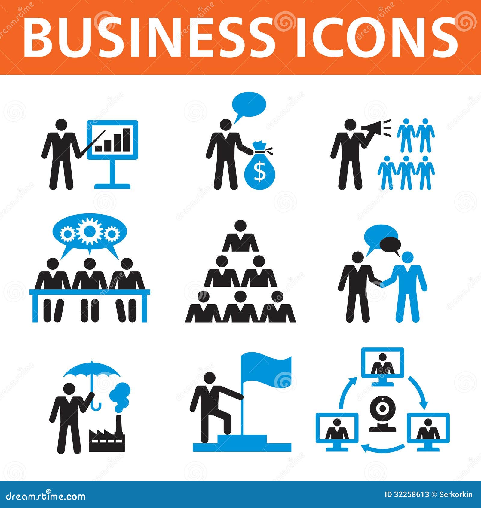 Business People Vector Icons Set Stock Vector - Illustration of ...