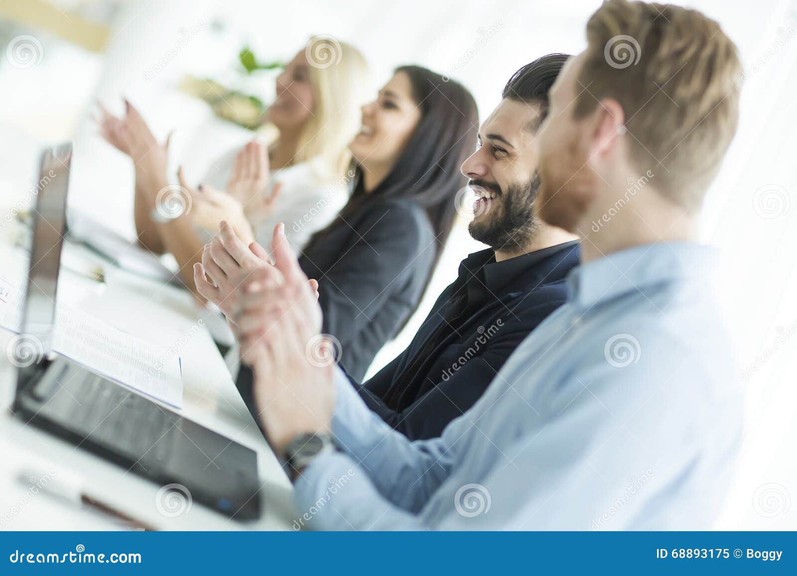 Business people stock image. Image of table, team, clapping - 68893175