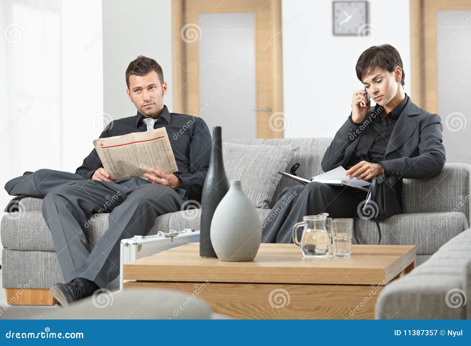 Business people waiting stock image. Image of communication - 11387357