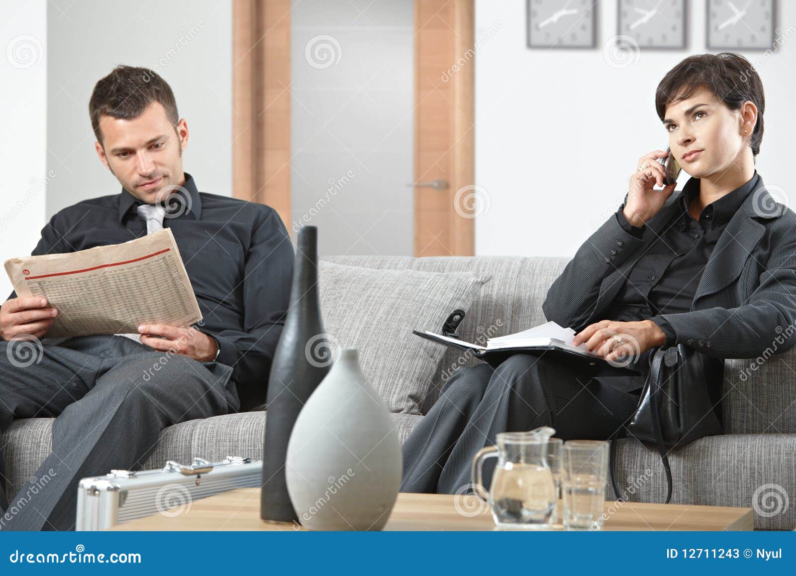 Business people waiting stock image. Image of dressed - 12711243