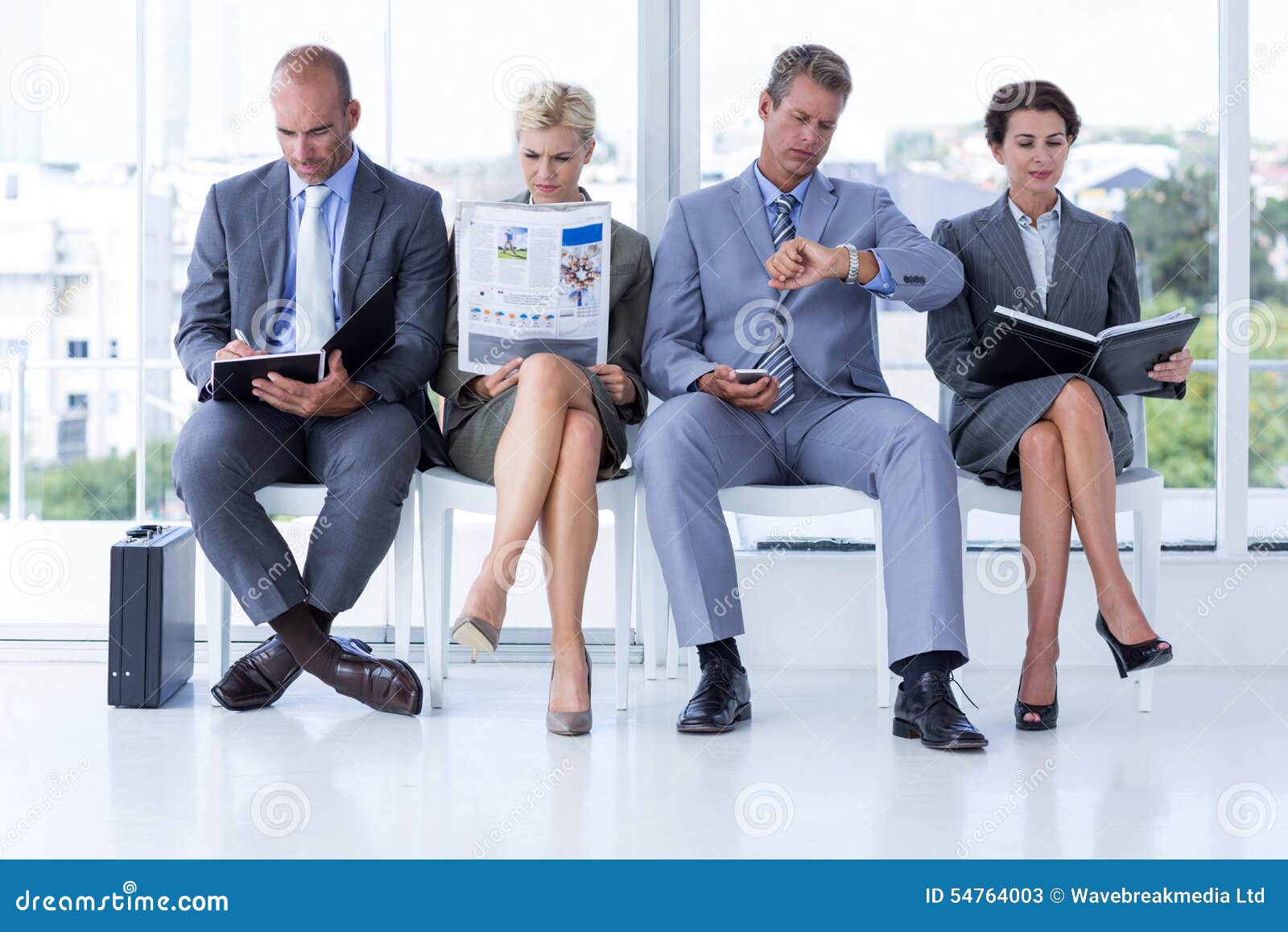 Business People Waiting To Be Called into Interview Stock Image - Image ...