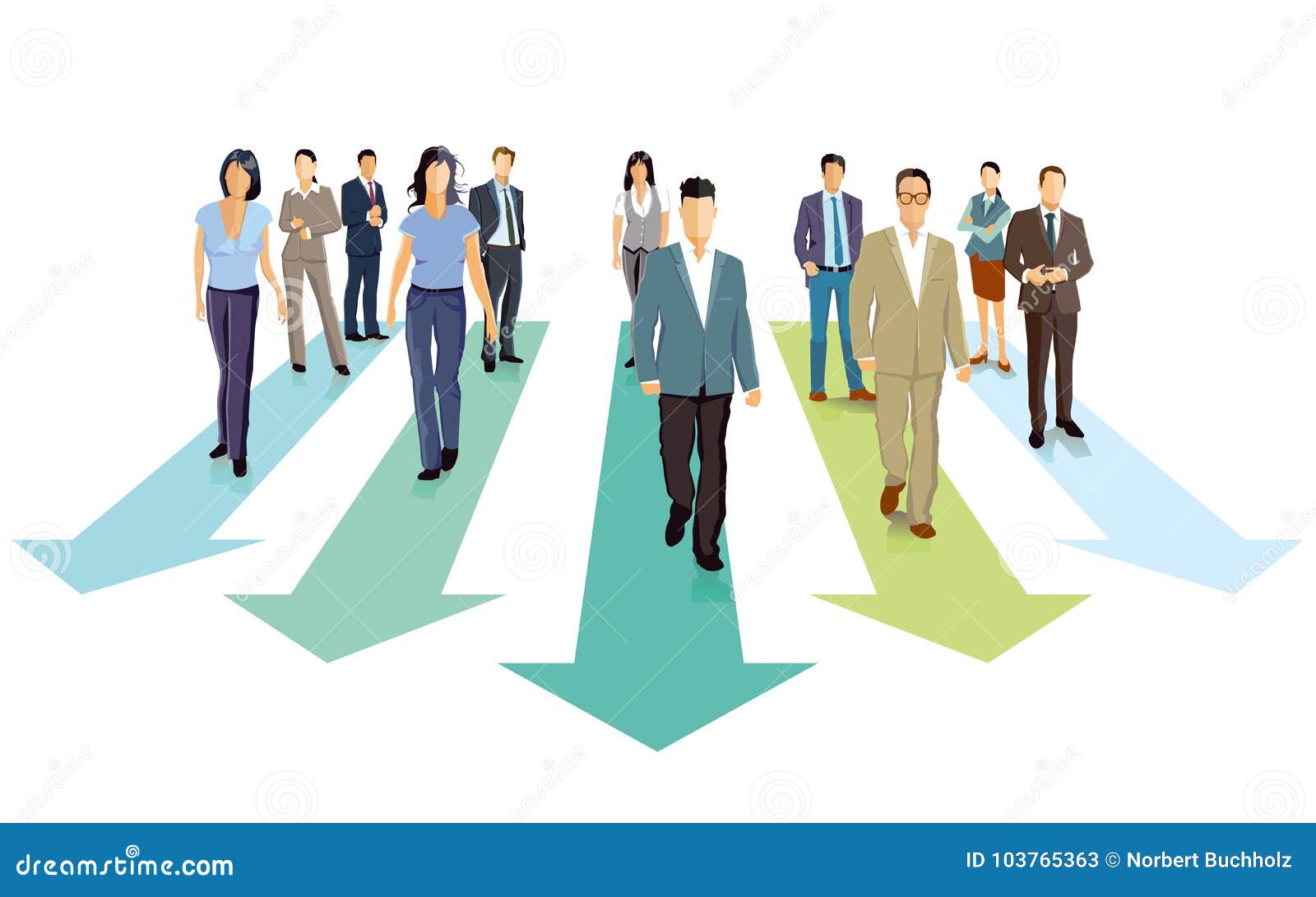 Business Men Walking Arrows Stock Illustrations – 77 Business Men ...