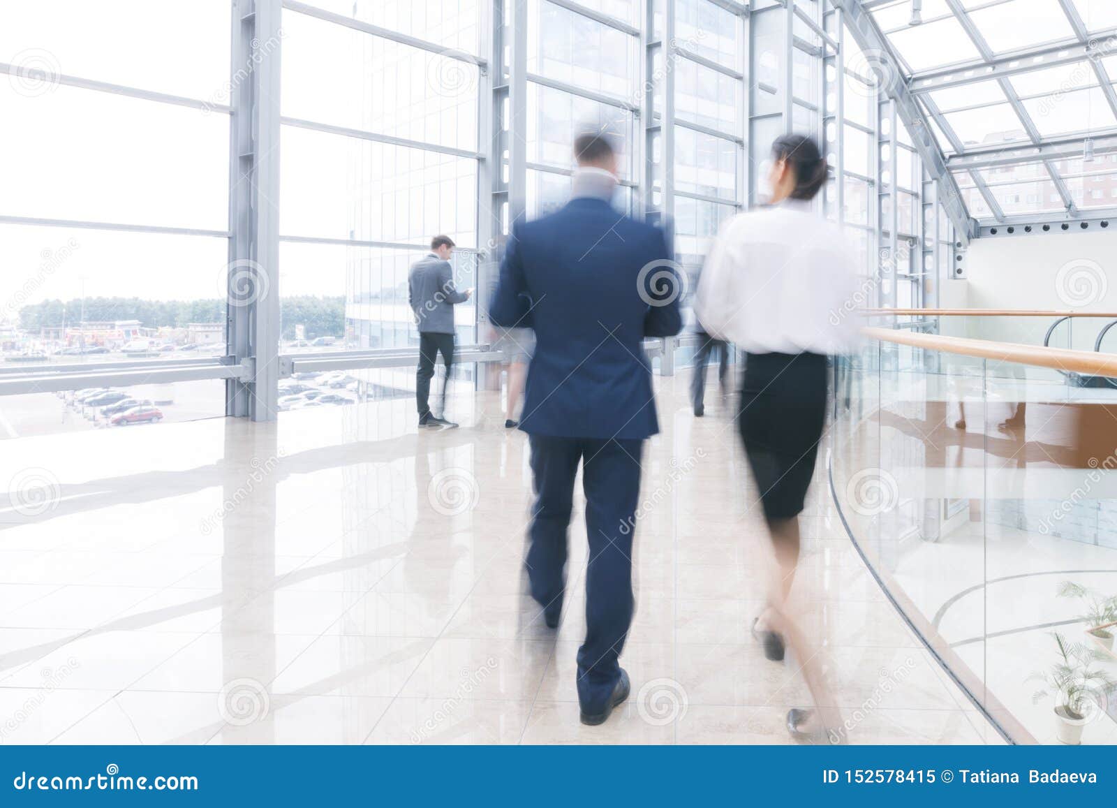 Business People Walking in Hall Stock Image - Image of architecture ...