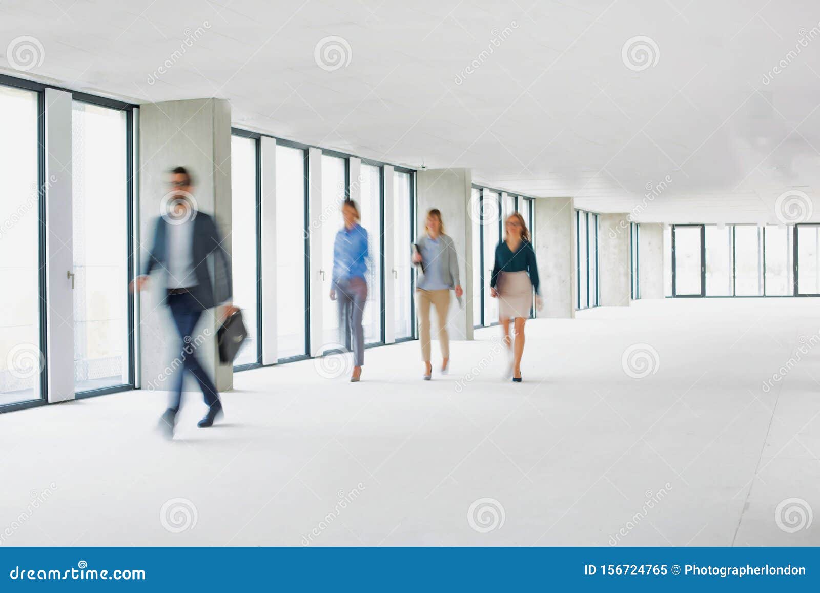 Business People Walking in Office Hall Stock Image - Image of corridor ...