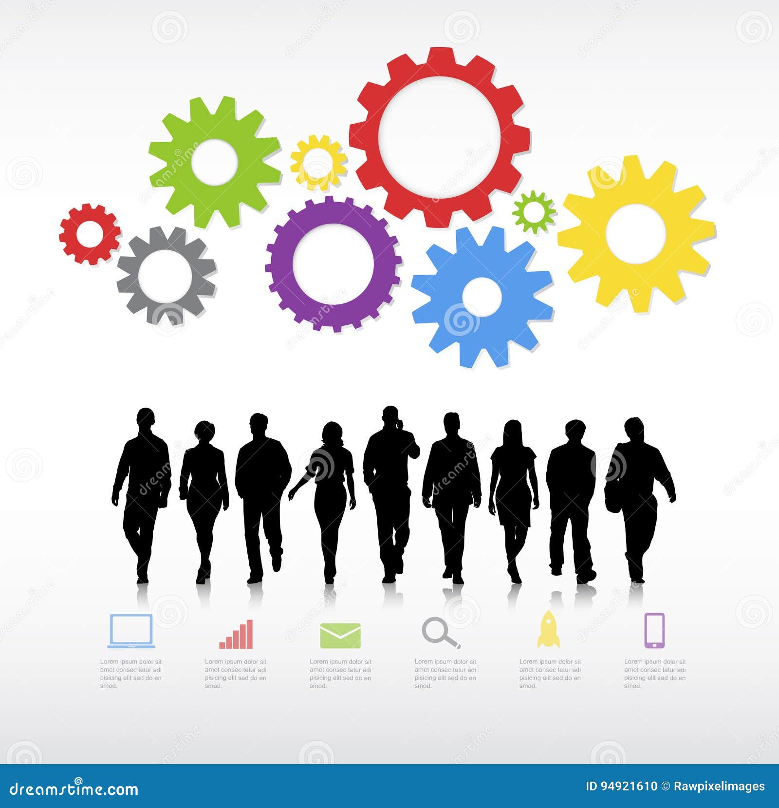 Business People Walking Together Teamwork Stock Illustration ...