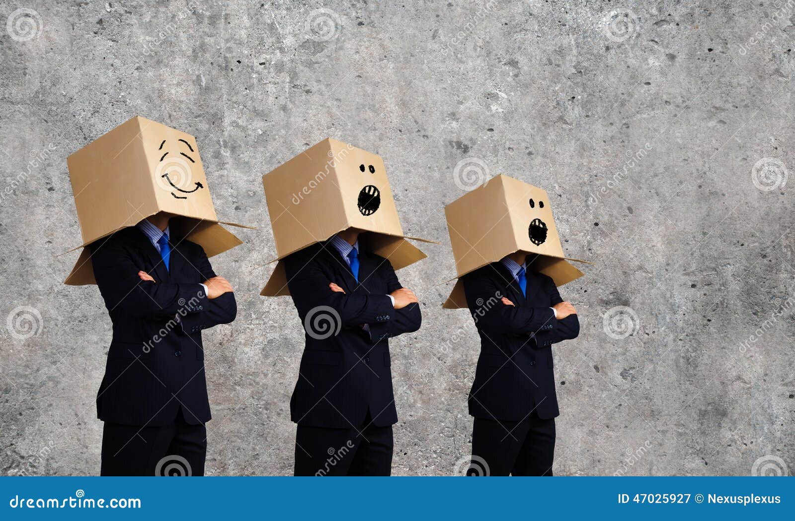 Business People Wearing Boxes Stock Image - Image of male, businessman ...