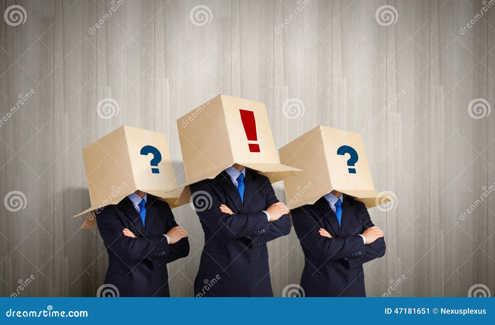 Business People Wearing Boxes Stock Image - Image of carton, idea: 47181651