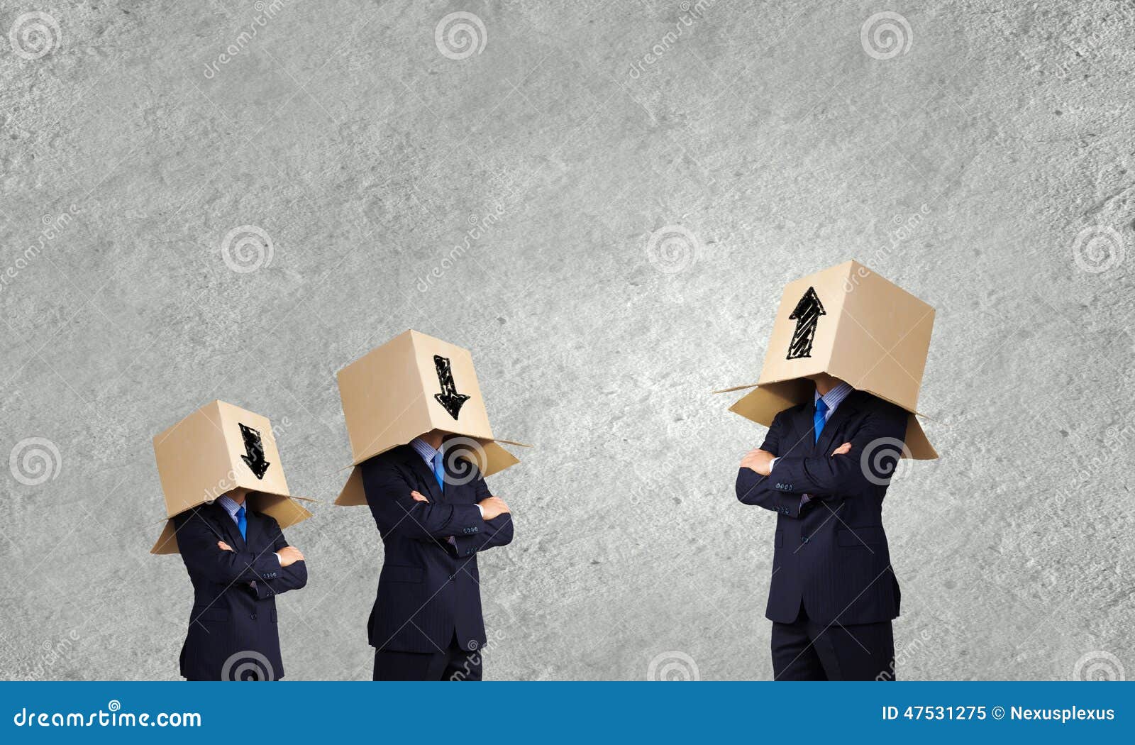 Business People Wearing Boxes Stock Image - Image of cardboard ...