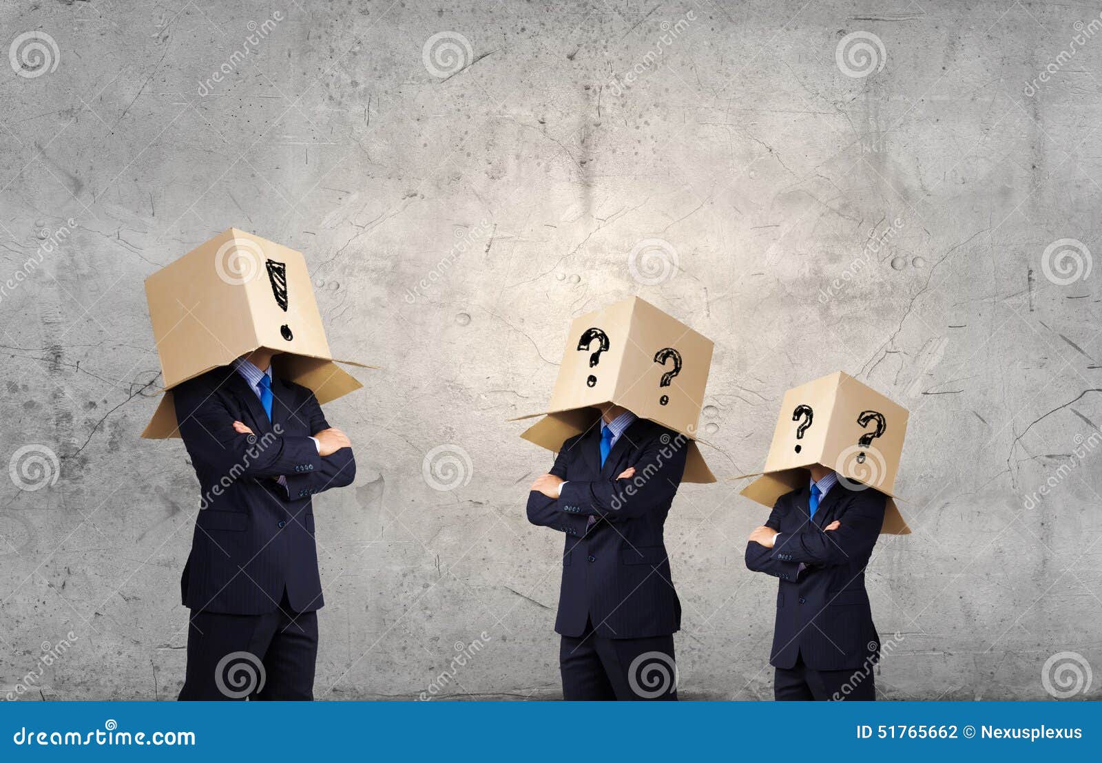 Business People Wearing Boxes Stock Photo - Image of expression ...