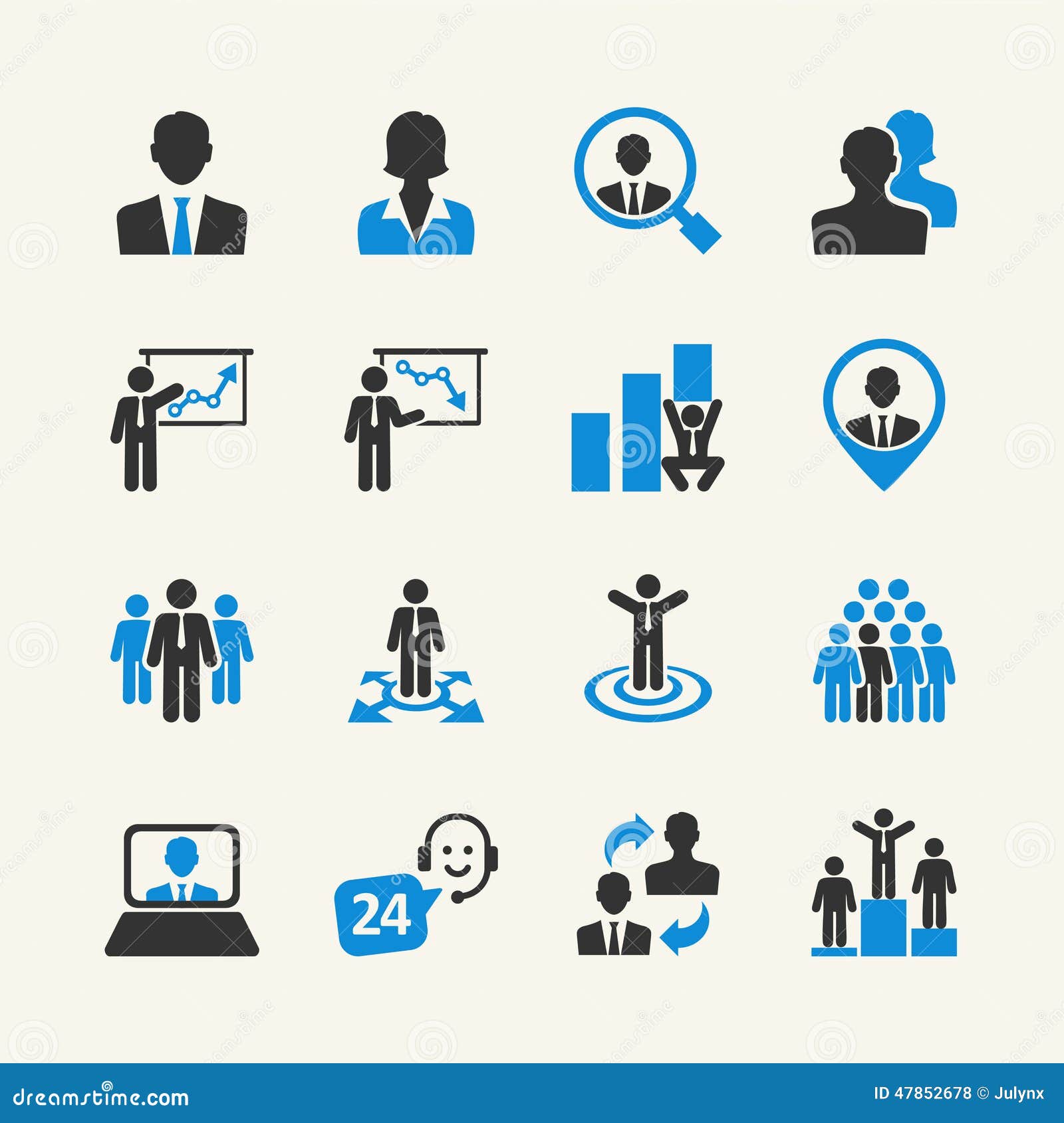 Business People - Web Icons Set Stock Vector - Illustration of group ...
