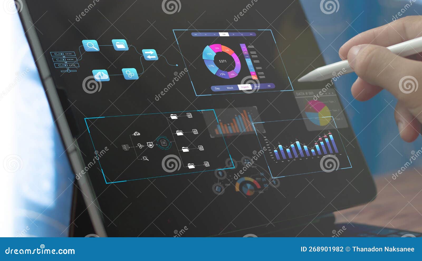 Business People Work in Business Analytics and Data Management Systems ...