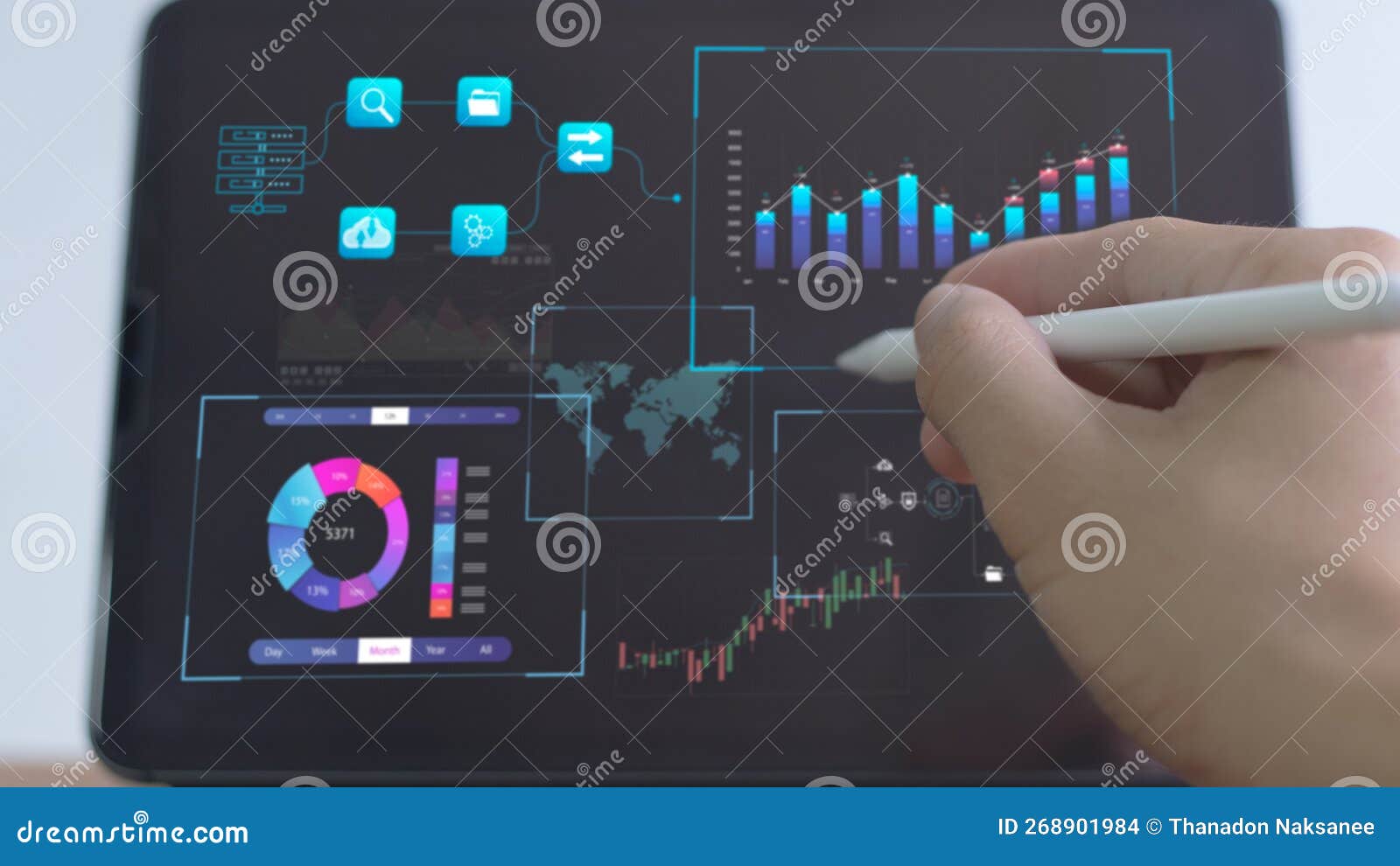 Business People Work in Business Analytics and Data Management Systems ...