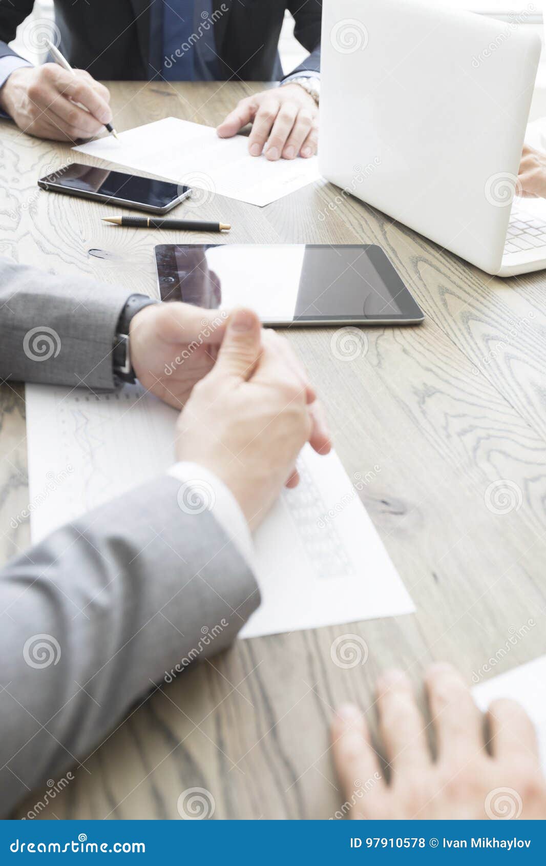 Business People Work with Documents and Computers Stock Photo - Image ...