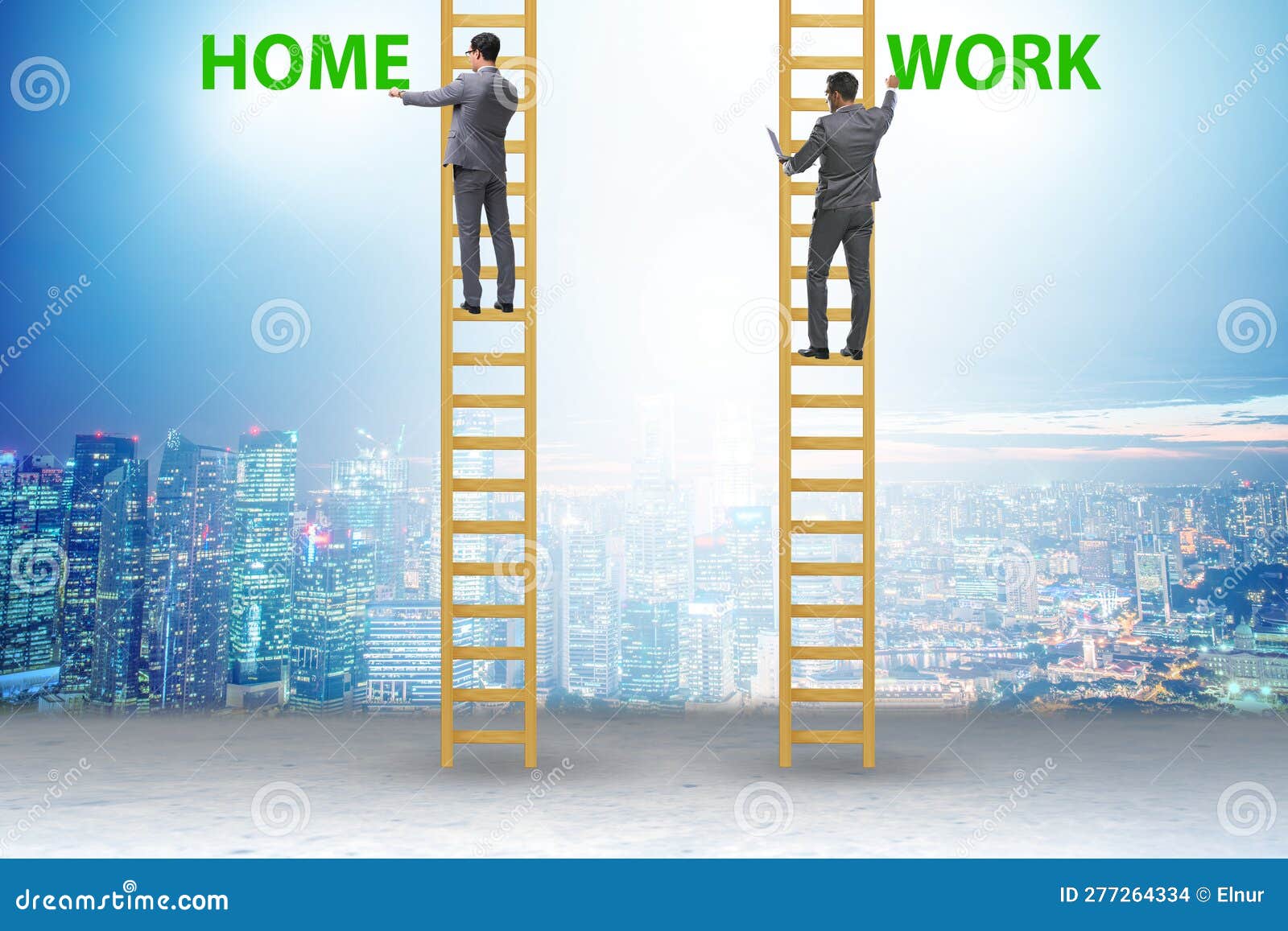 Business People in Work Home Balance Concept Stock Photo - Image of ...