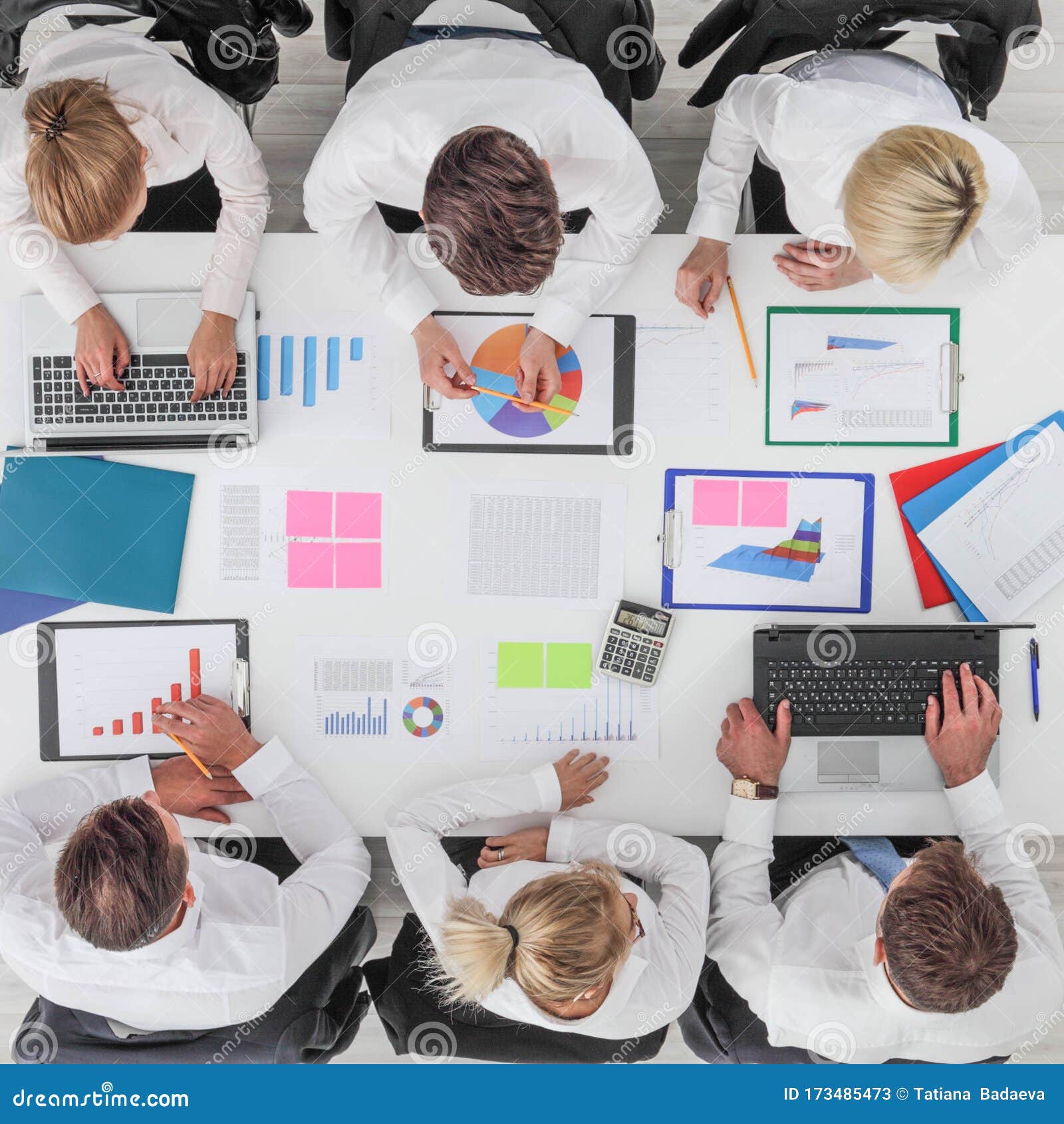 Business People Work with Statistics Stock Image - Image of diagram ...