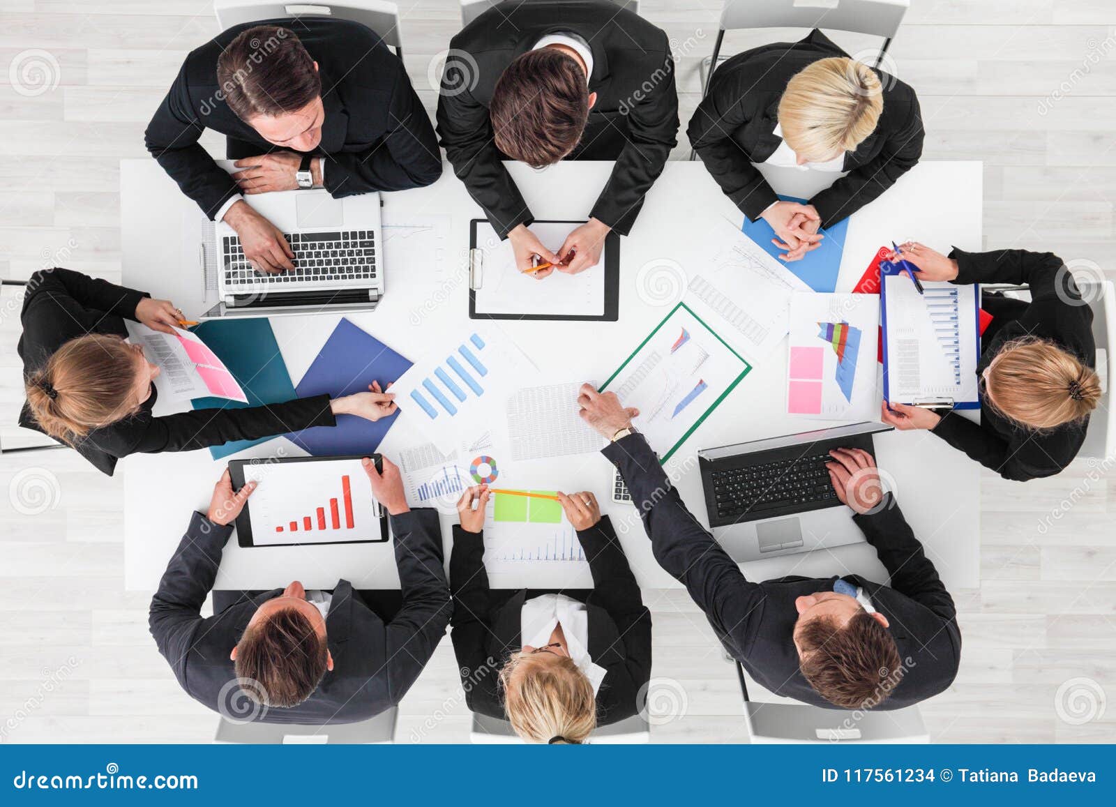 Business People Work with Statistics Stock Photo - Image of laptop ...