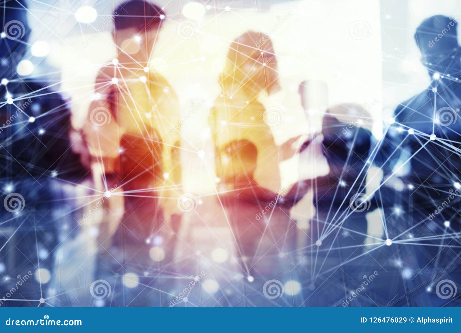 Business People Work Together in Office with Internet Network Effects ...