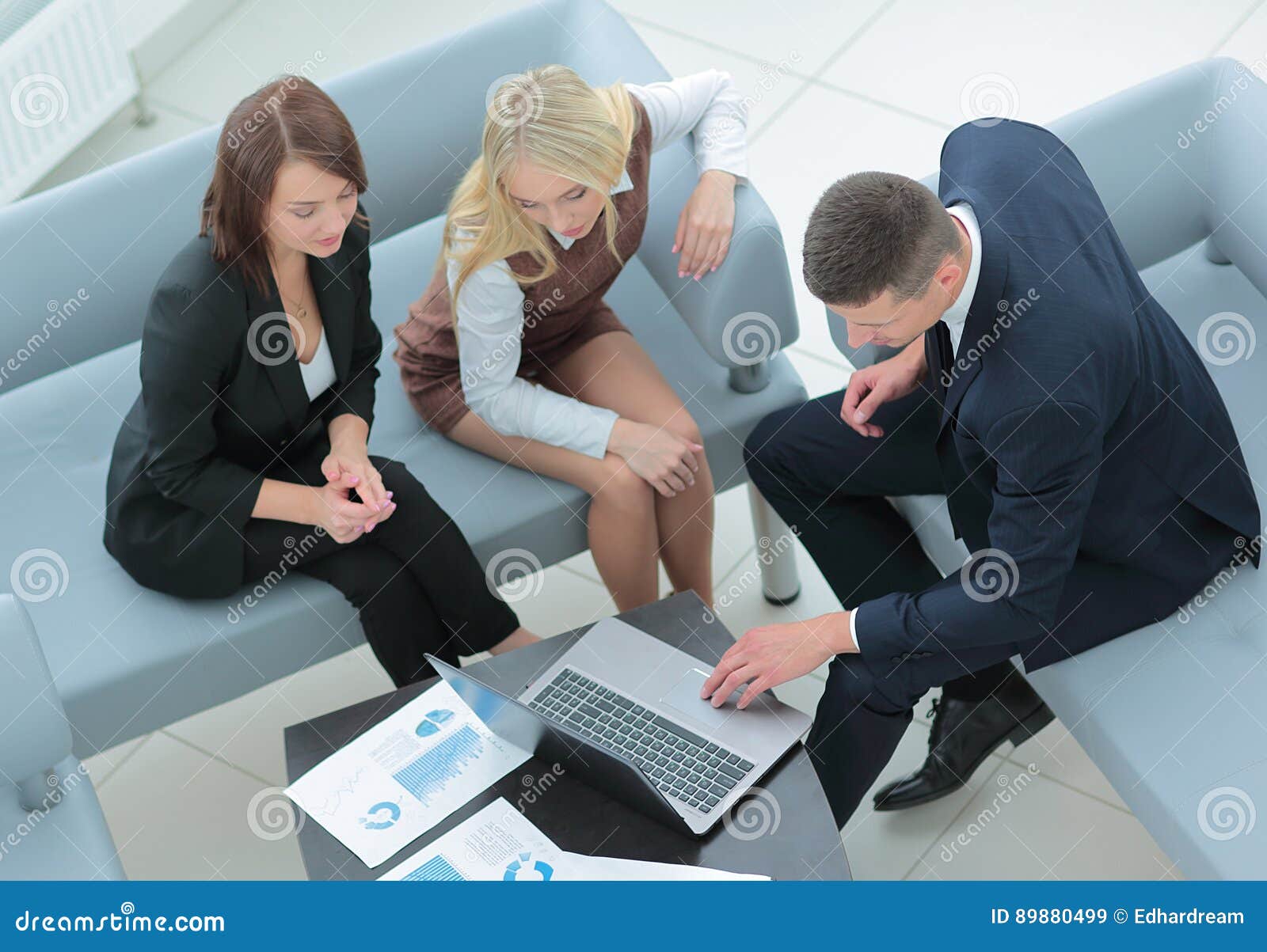Business People Working Around Table in Modern Office Stock Image ...