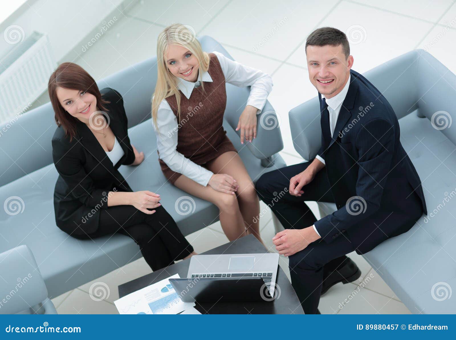 Business People Working Around Table in Modern Office Stock Image ... Business People Working Around Table in Modern Office Stock Image ...