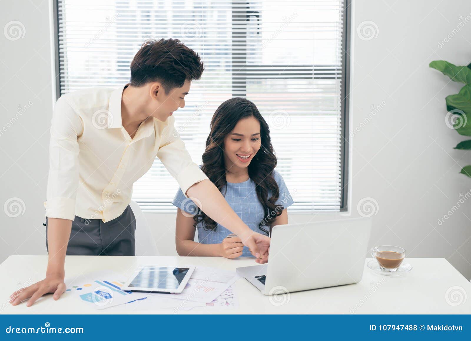 Business People Working with Computer and Doing Some Paperwork W Stock ...