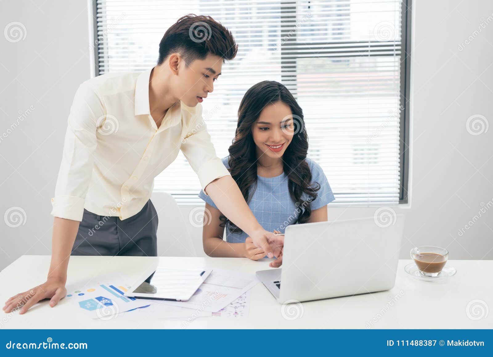 Business People Working with Computer and Doing Some Paperwork W Stock ...