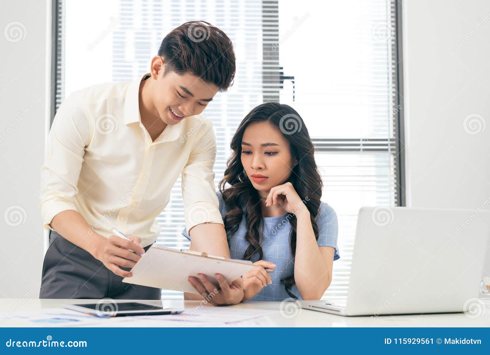 Business People Working with Computer and Doing Some Paperwork W Stock ...