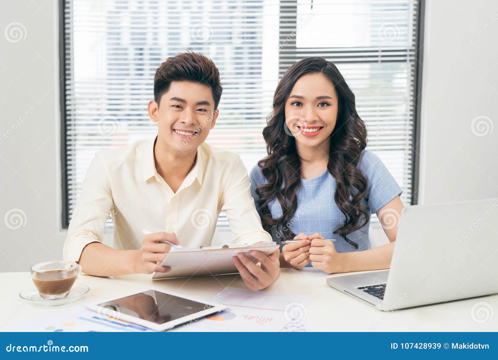 Business People Working with Computer and Doing Some Paperwork W Stock ...