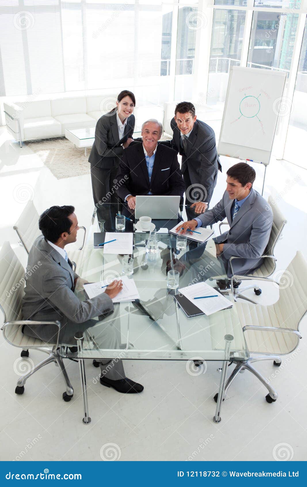 Business People Working at a Computer in a Meeting Stock Photo - Image ...