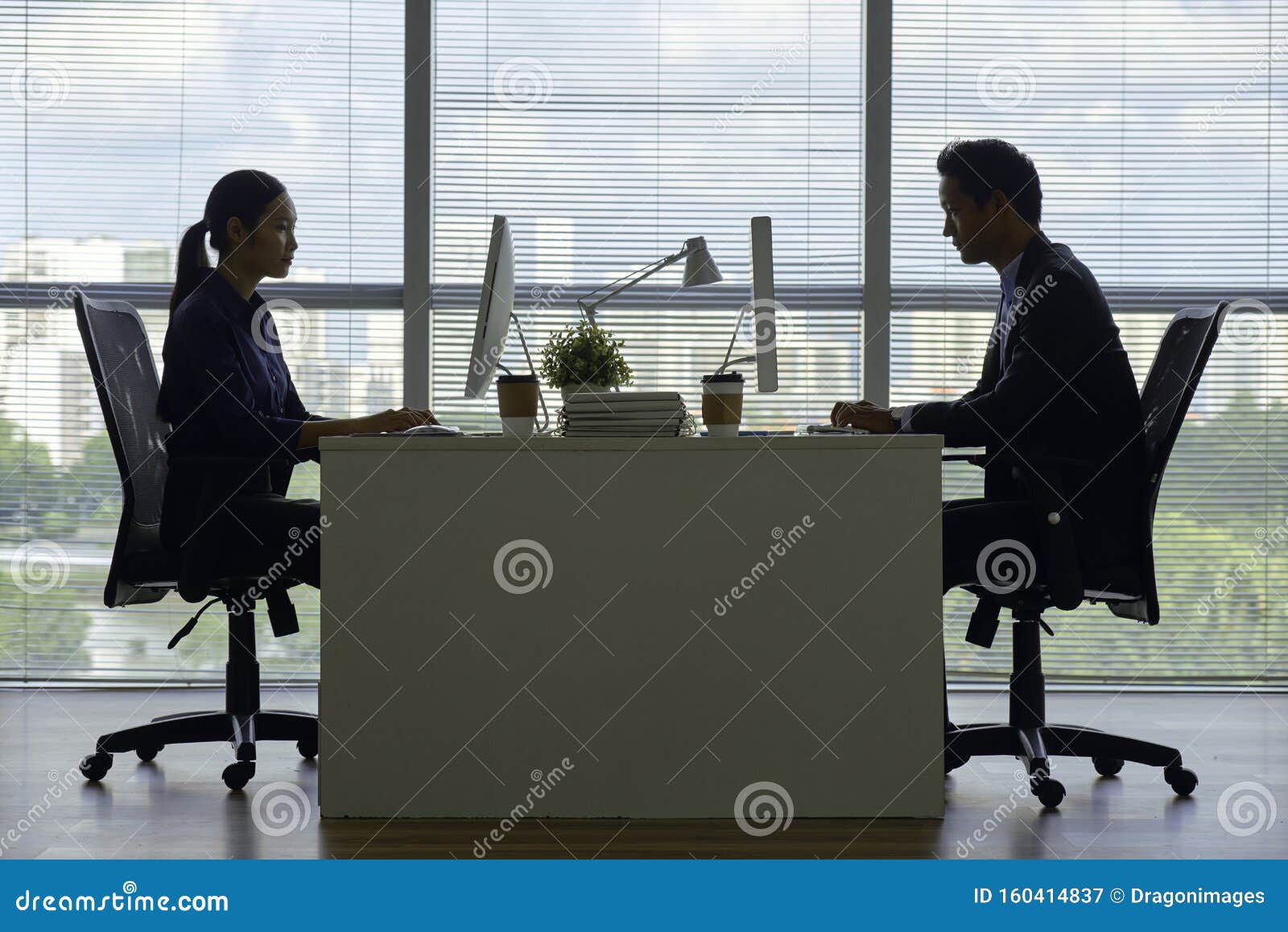 Business People Working on Computers in Office Stock Image - Image of ...