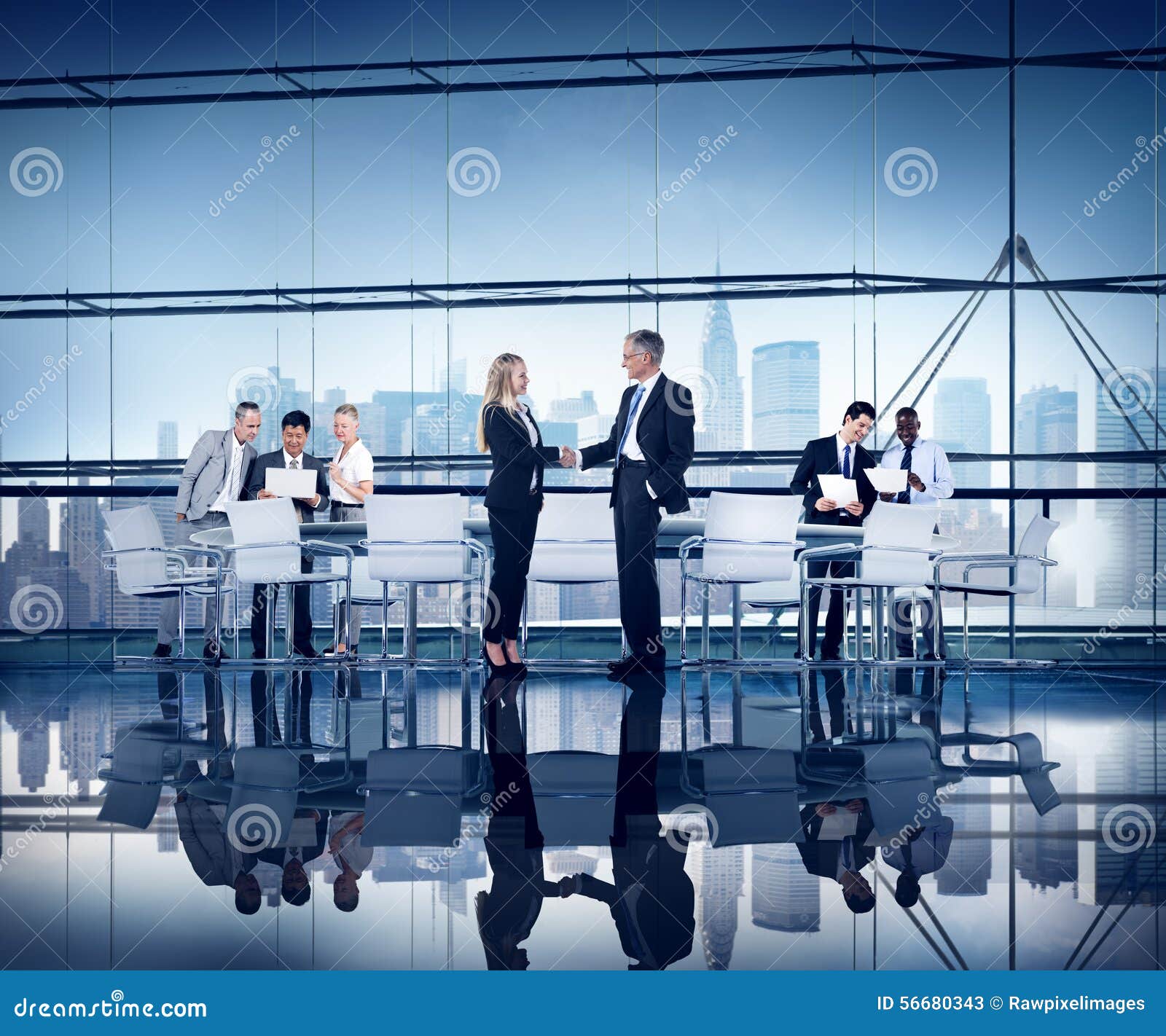 Business People Working Conference Room Agreement Teamwork Connection ...