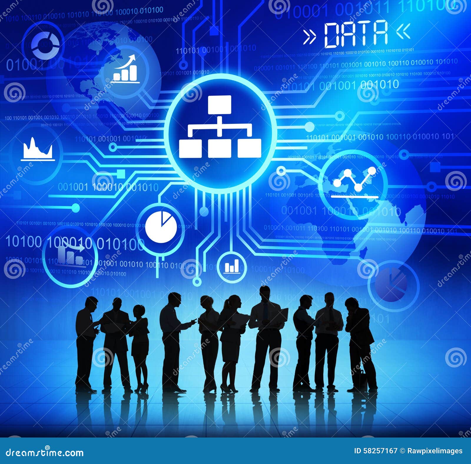 Business People Working and Data Concepts Stock Image - Image of ...
