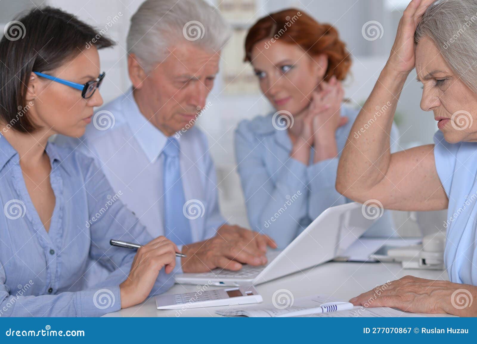 Business People Working at Desk in Office Stock Image - Image of ...