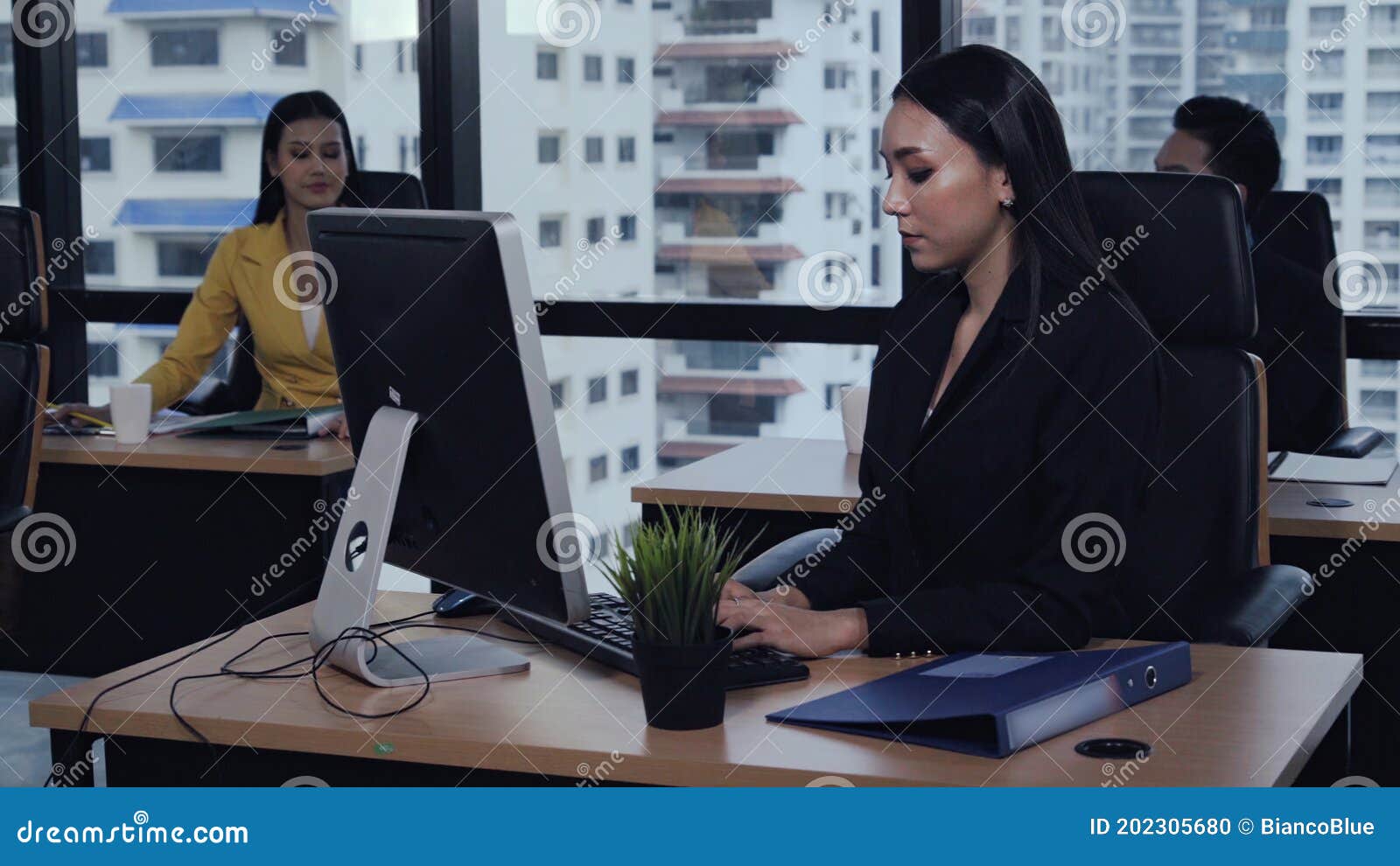 Business People Working with Desktop Computer. Stock Photo - Image of ...